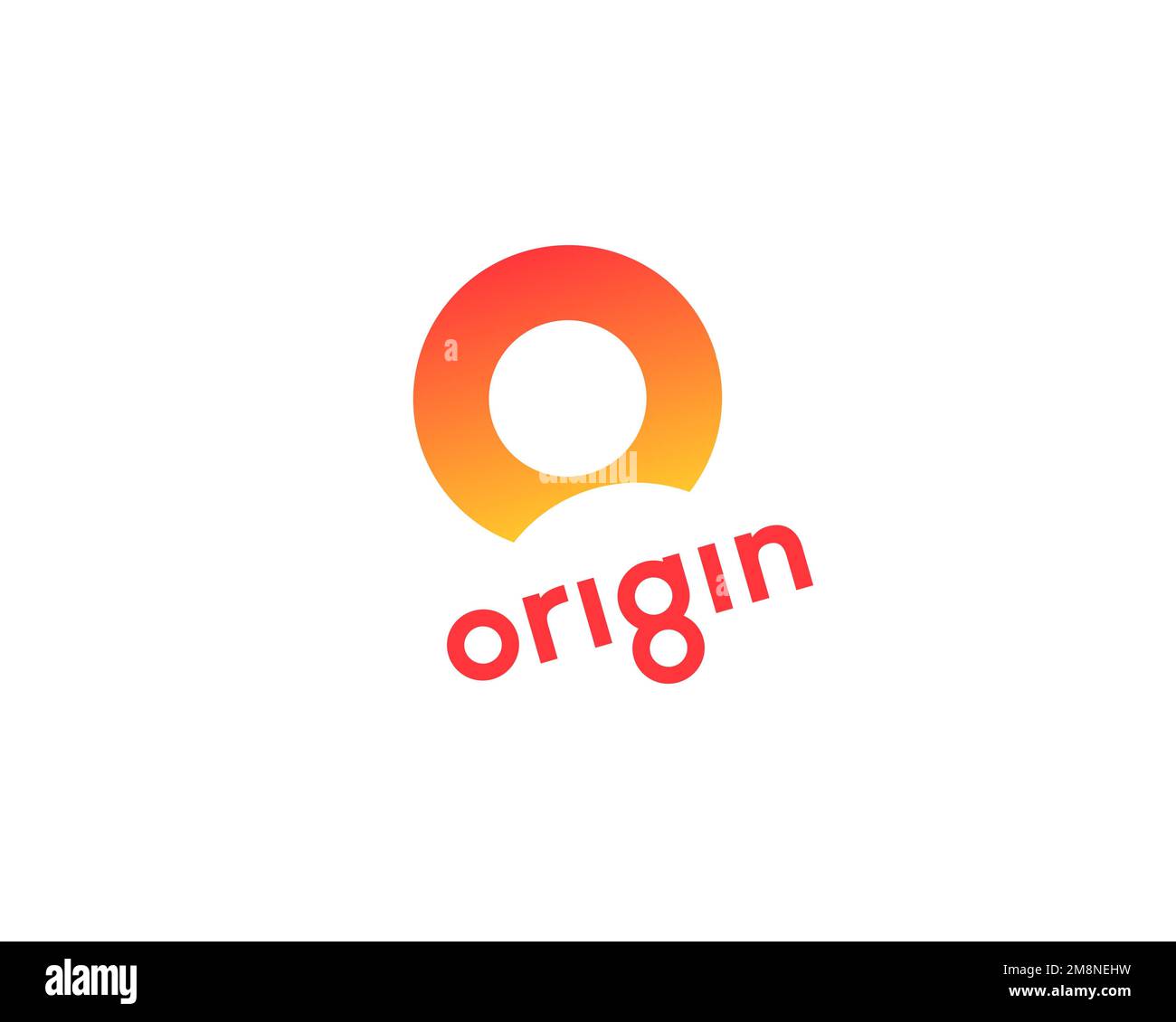 Origin Energy, Rotated Logo, White Background Stock Photo - Alamy