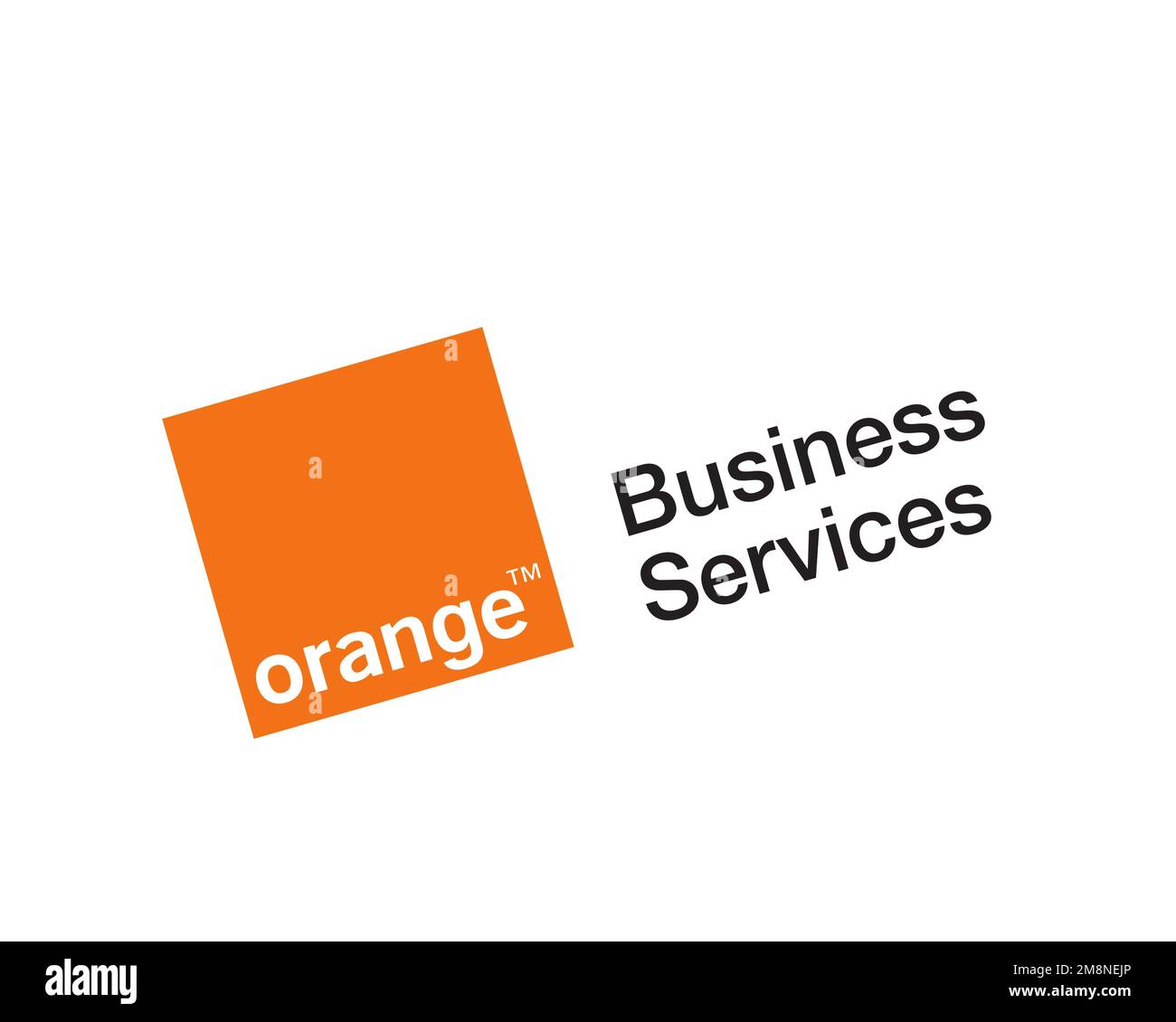 Orange Business Services, rotated logo, white background Stock Photo - Alamy
