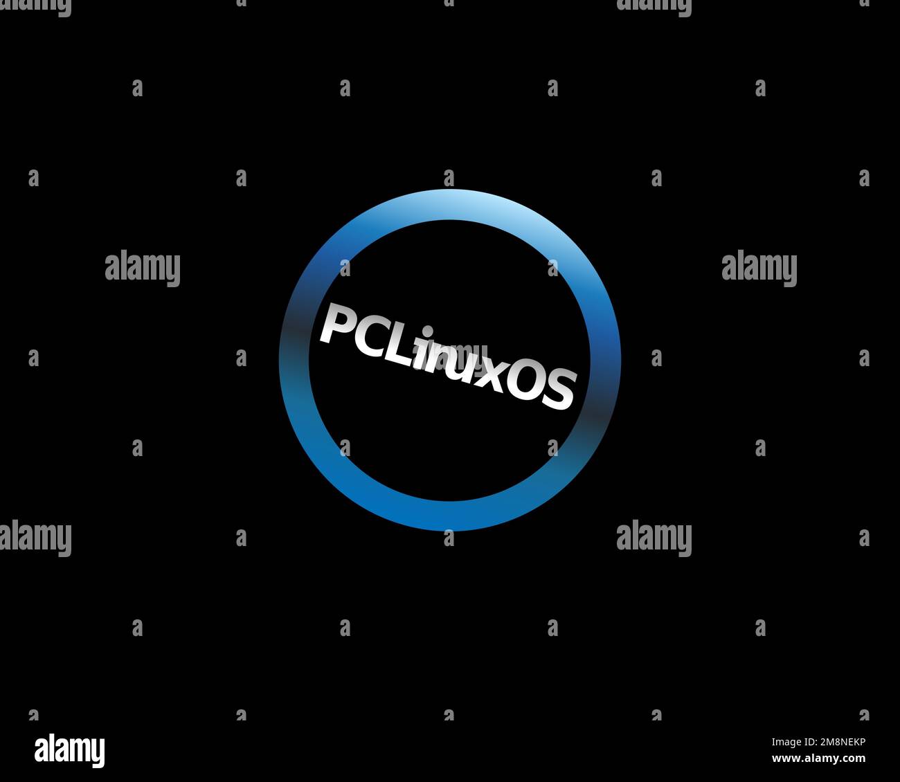 PCLinuxOS, rotated logo, black background B Stock Photo - Alamy