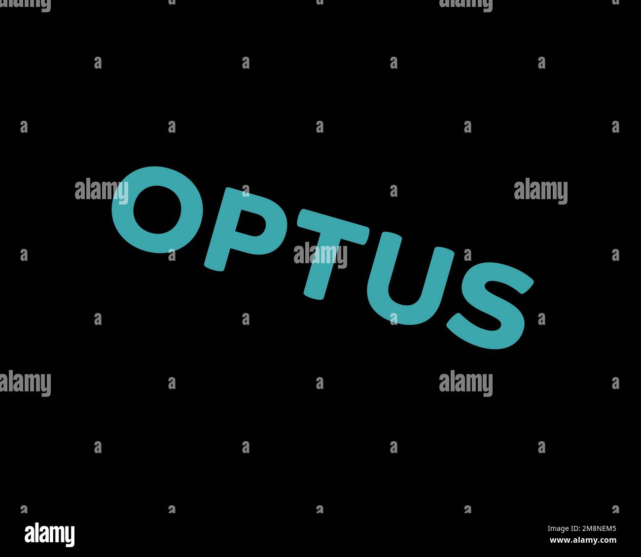 Optus, rotated logo, black background B Stock Photo - Alamy