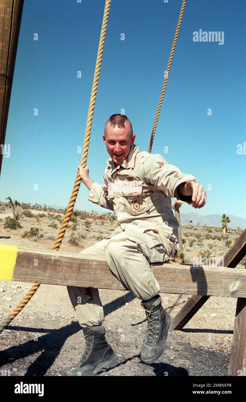 US Air Force SENIOR AIRMAN Roy Maxwell of the 9th Security Forces ...