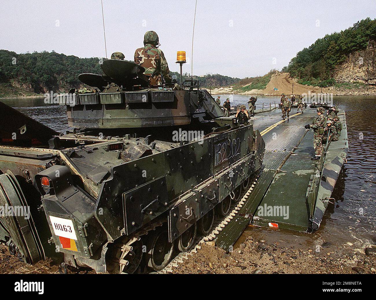 An M2 Bradley Fighting Vehicle assigned to the 2-9 Infantry, Camp Casey ...