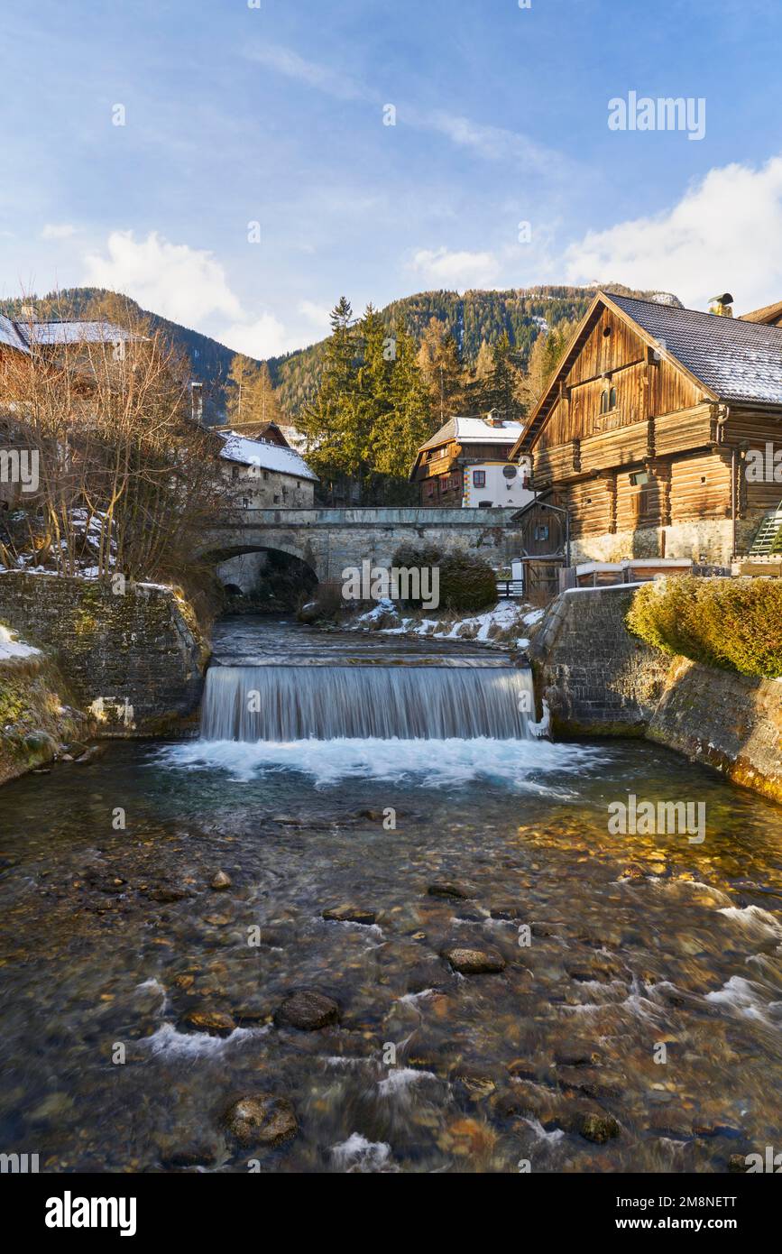 Houses and meat bridge in Mauterndorf, Lungau, Salzburg, Austria Stock ...