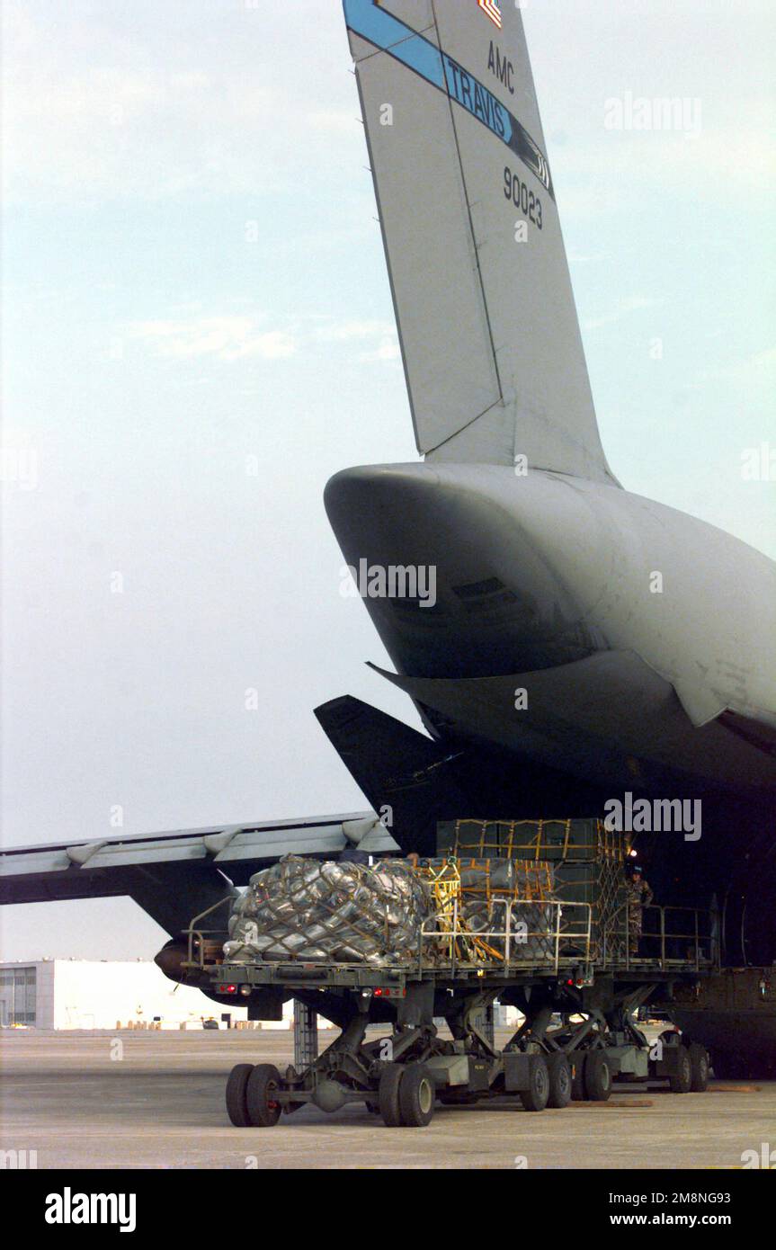 In support of Operation SWA Buildup, a C-5 Galaxy from Travis AFB ...