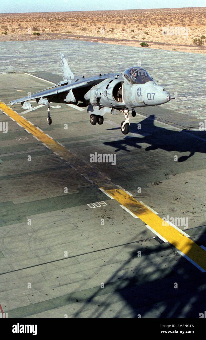 An AV-8B Harrier from the Fixed Wing Marine Attack Squadron 211 ...