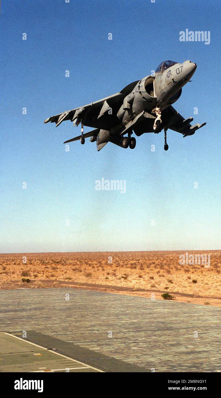 An AV-8B Harrier from the Fixed Wing Marine Attack Squadron 211 ...