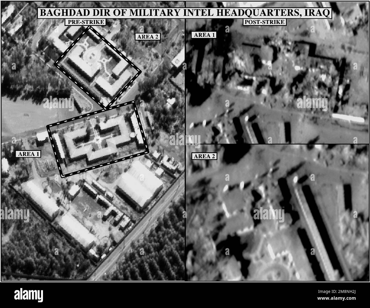 Pre-strike and post-strike photographs of the Baghdad Directorate of ...