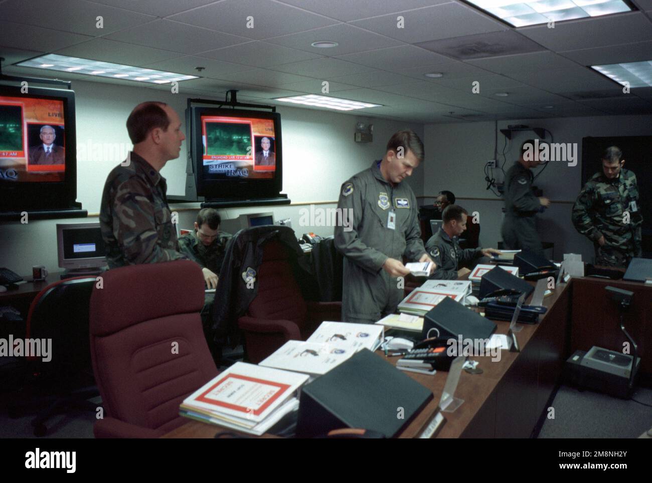 USAF Colonel Brian Voorhees (center), Vice Commander, 305th Air ...
