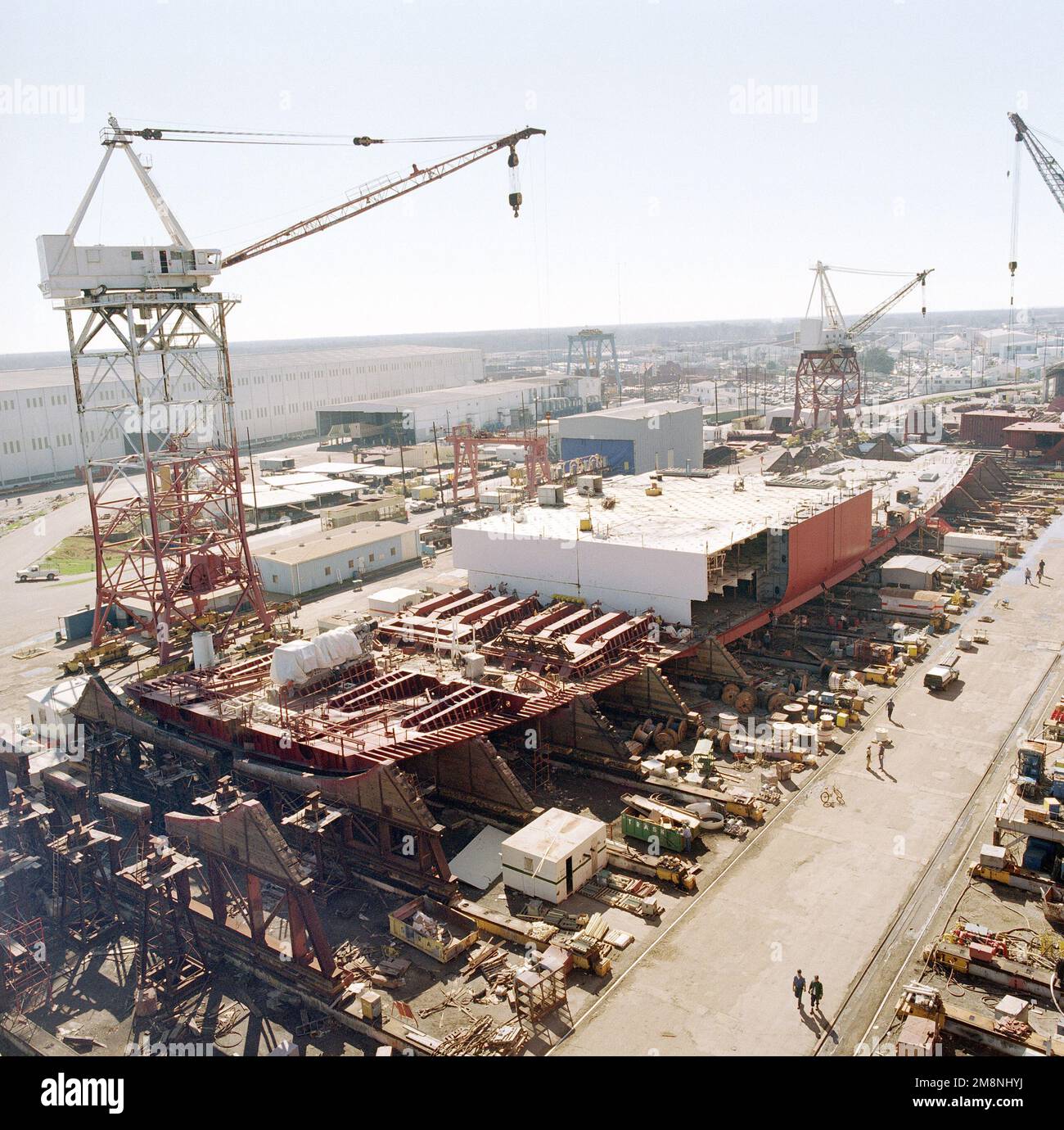 A view from aft looking forward at the construction progress on the Bob ...