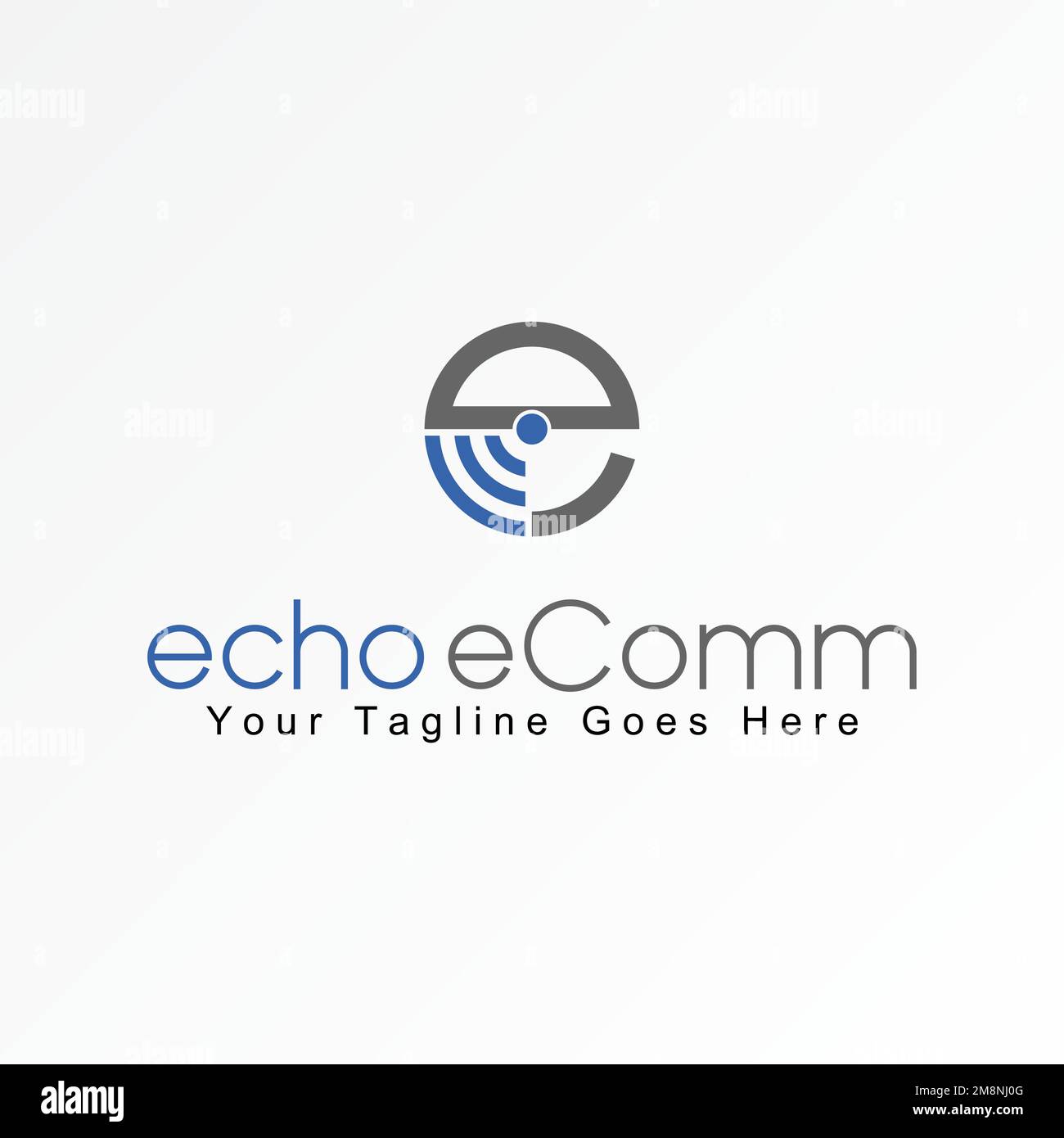 Simple Letter or word E sans serif font and wifi signal router image ...