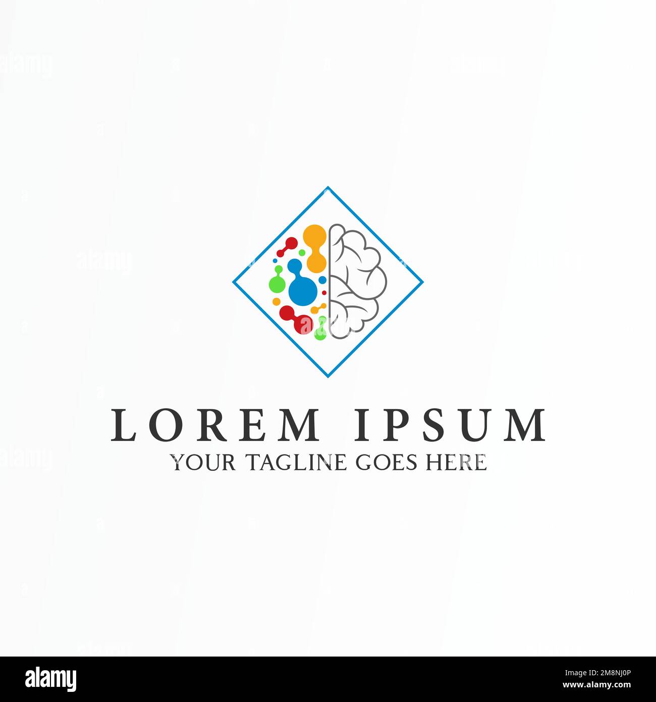 Simple and unique brain shape and tech image graphic icon logo design abstract concept vector ...