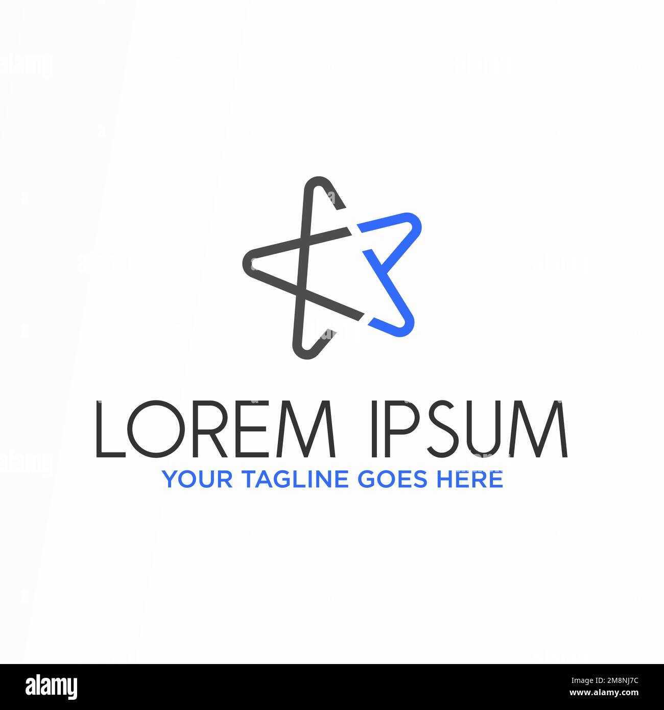 simple unique star with cutting line image graphic icon logo design abstract concept vector ...