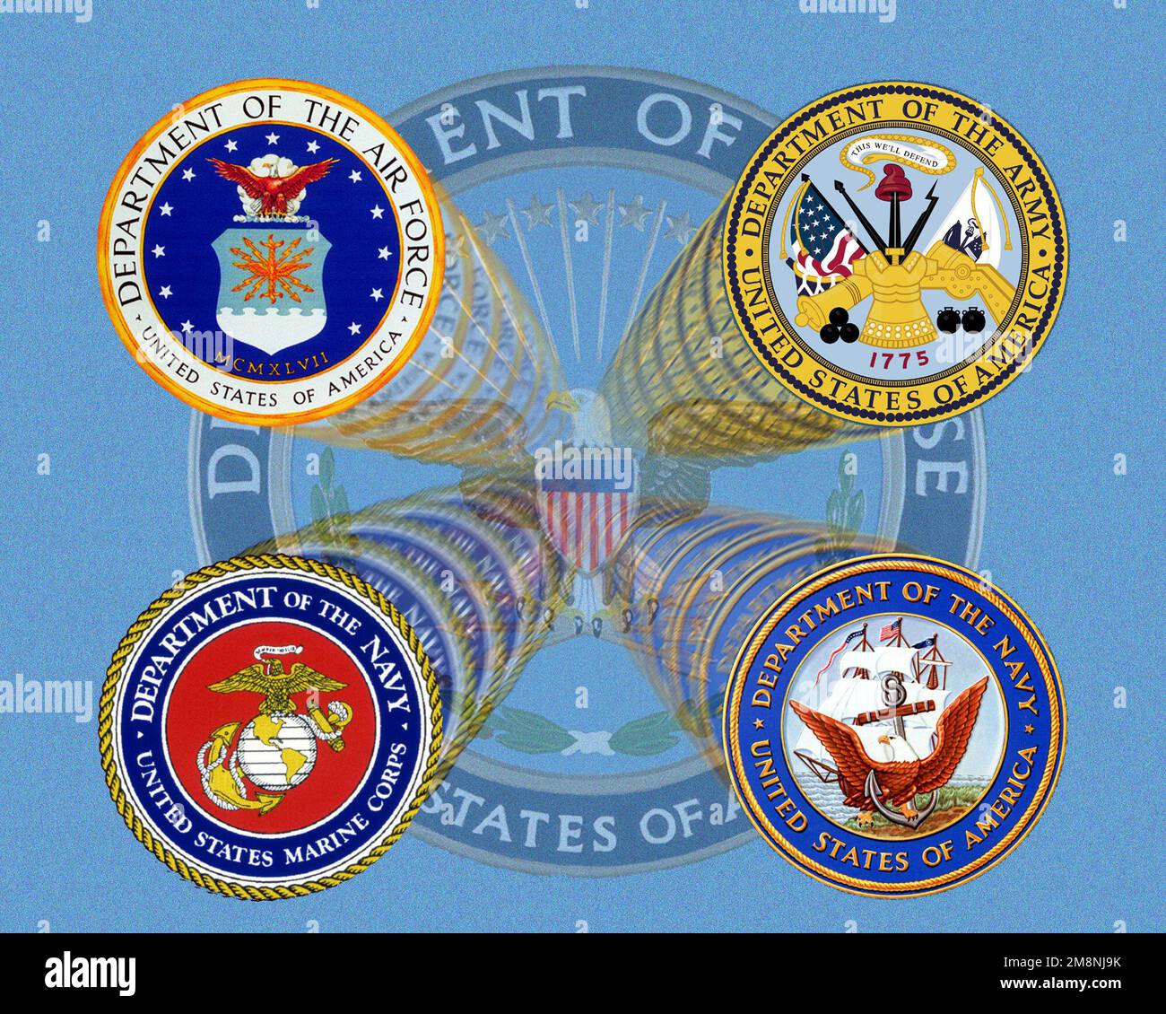 Seal of the four services: (clockwise from upper left) United States ...