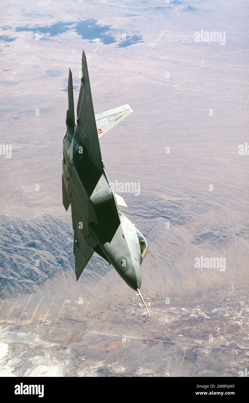 A F-22 Raptor makes one final pass before returning to Edwards Air ...