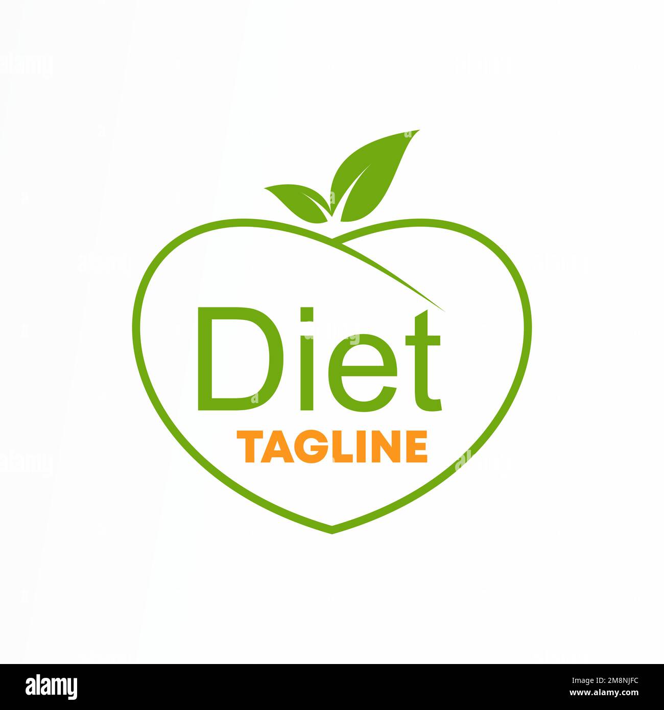 Simple letter writing DIET font with leaf and love image graphic icon ...