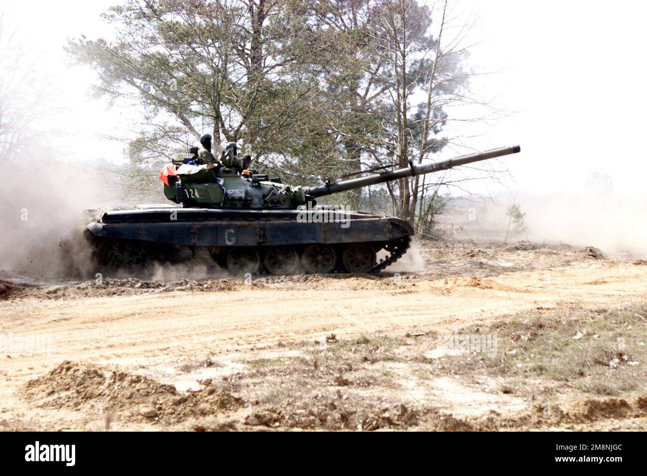 A Russian made T-72 tank prepares to move out for an engagement in a ...