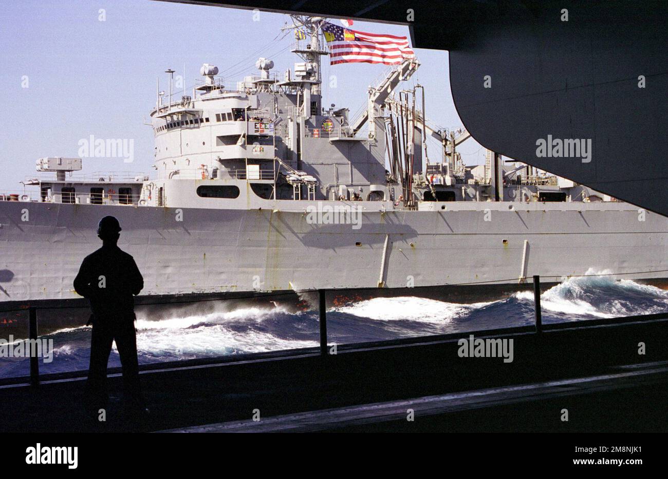A seaman from the Deck department aboard USS ENTERPRISE (CVN 65) stands ...