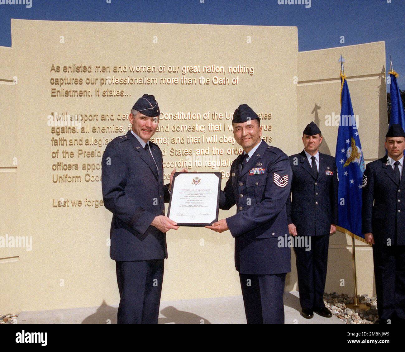 Medium shot, side view, dedication ceremonies were held at Travis Air ...