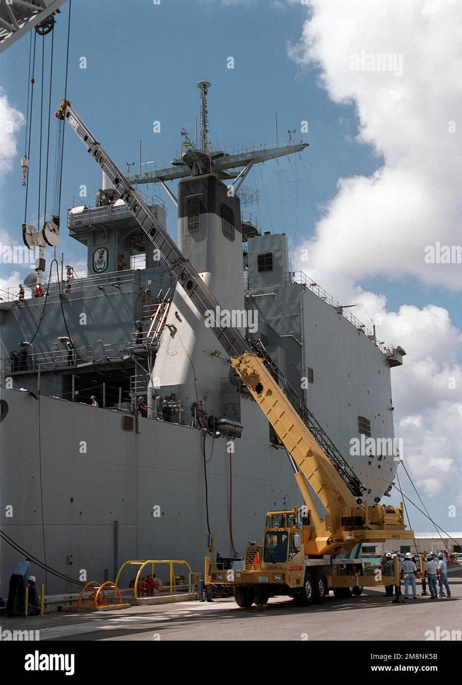 A TMS 870 "Grove" 70-ton truck mounted hydraulic crane is use to ...