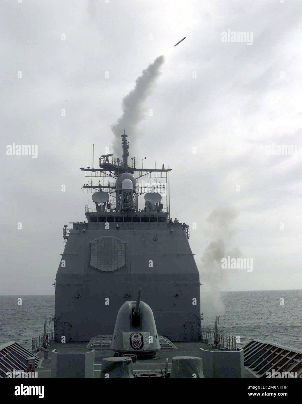 A surface launched "Tomahawk" cruise missile leaves the U.S. Navy ...