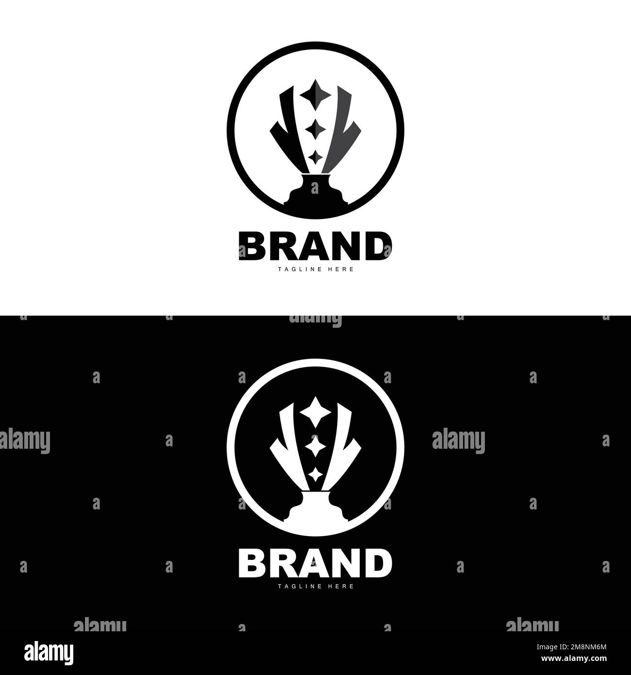 Trophy Logo Design, Award Winner Championship Trophy Vector, Success ...