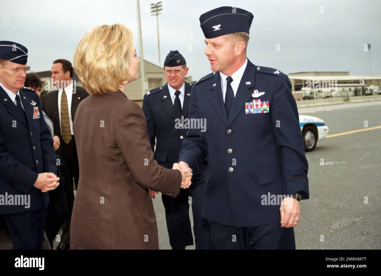Right side rear view, medium shot of US First Lady Hillary Rodham ...