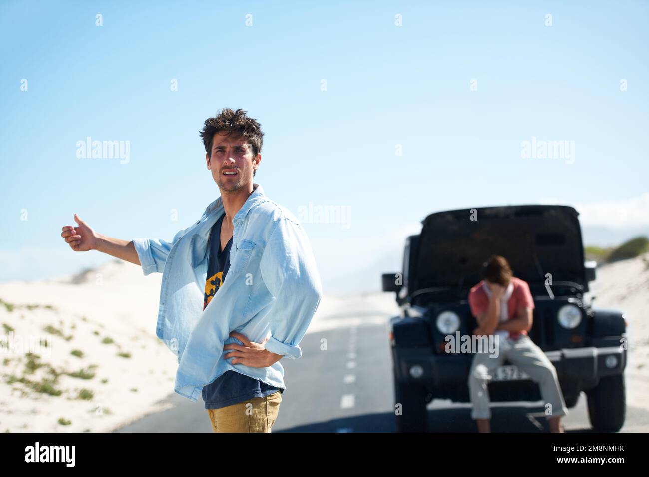 This is taking too long. Two male friends getting frustrated at the ...