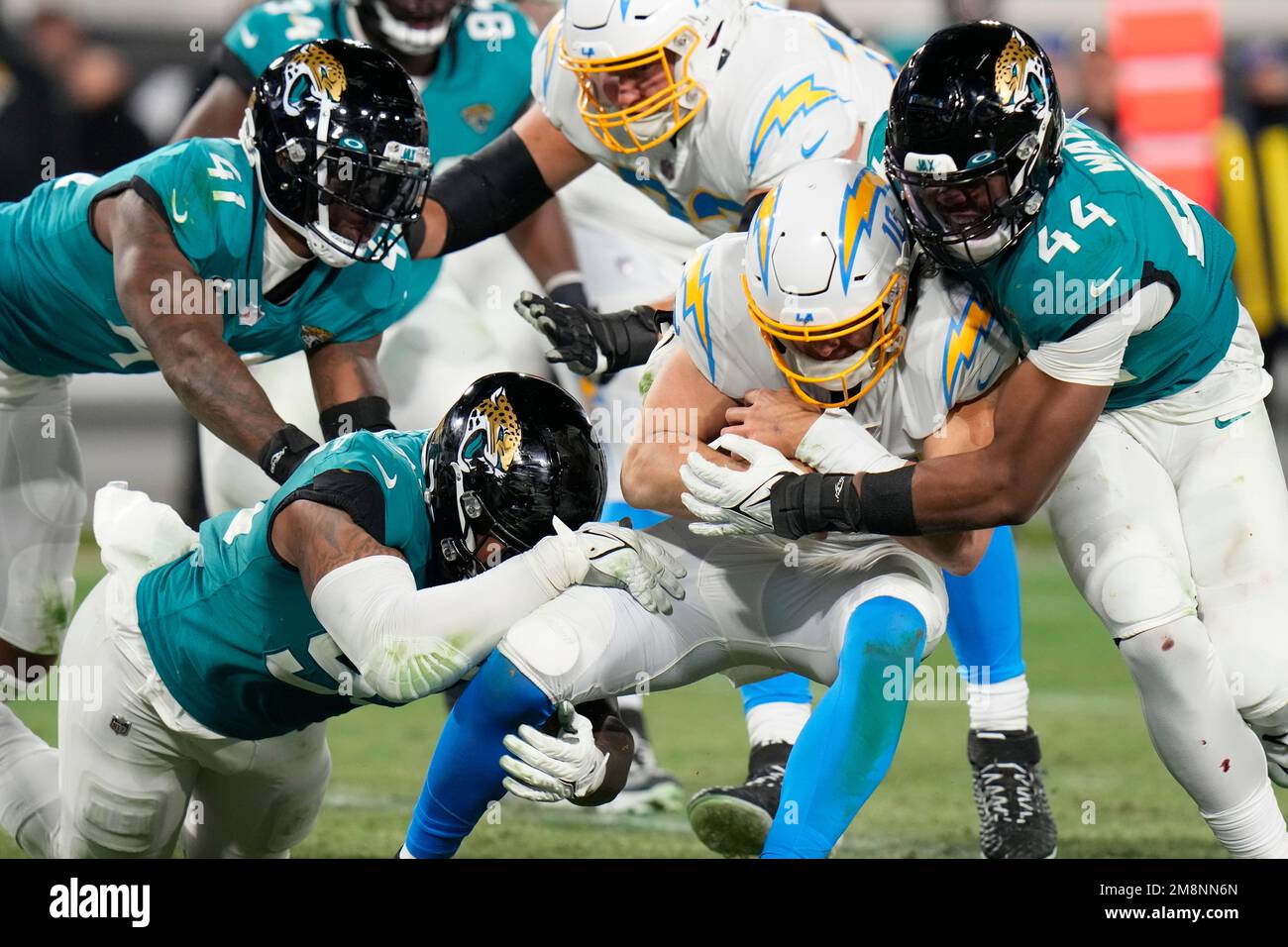 Jacksonville Jaguars linebacker Travon Walker (44) sacks Los Angeles ...