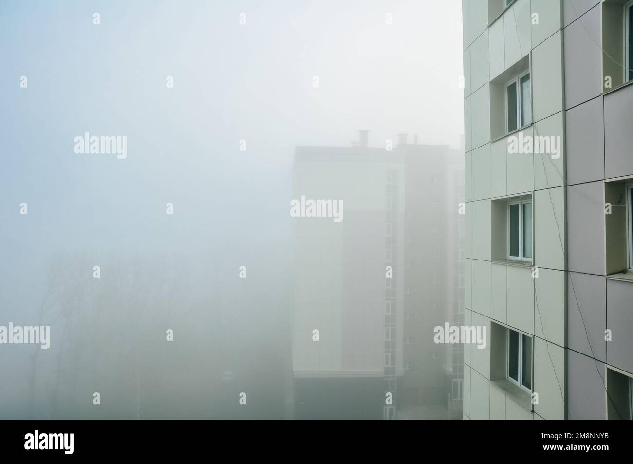 siberia, russia - dec, 2020 balconies in a high-rise building. High ...