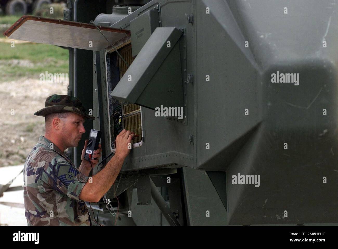 Right side profile, medium shot of US Air Force MASTER Sergeant Steven ...