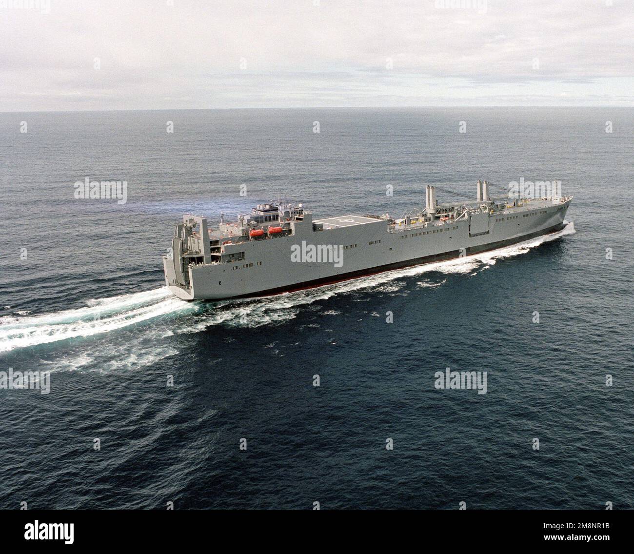 Starboard quarter view of the Military Sealift Command (MSC) strategic heavy lift ship USNS DAHL ...