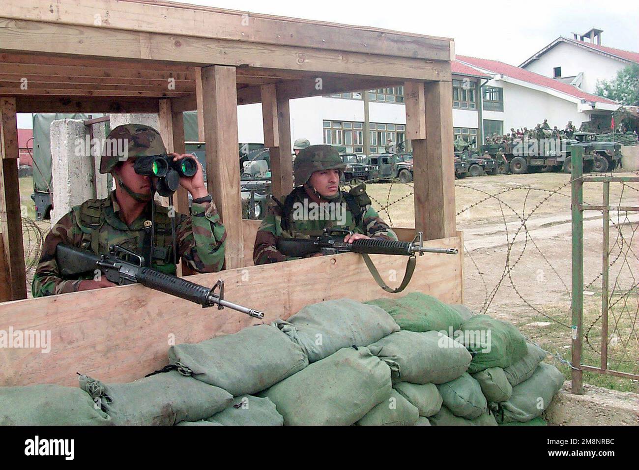 Lance Corporal Joel Vega and Corporal Juan P. Ortega, holding M16A2 5 ...
