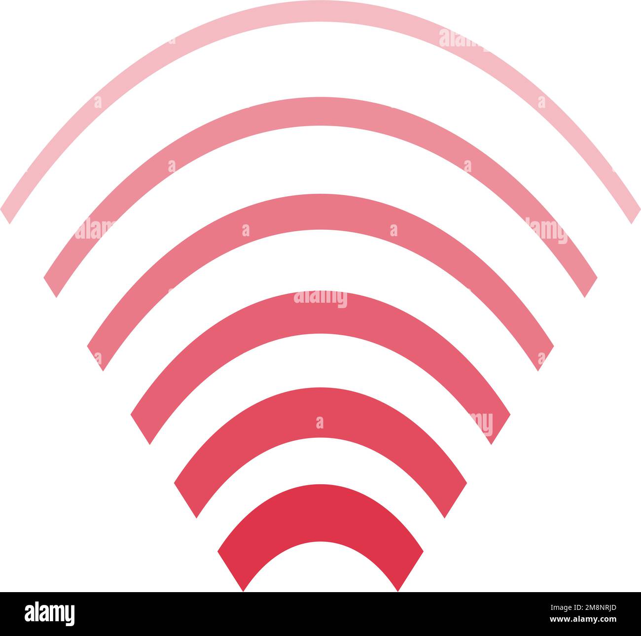 Red signal or Wi-Fi icon. Sonic wave or wave. Editable vector Stock ...
