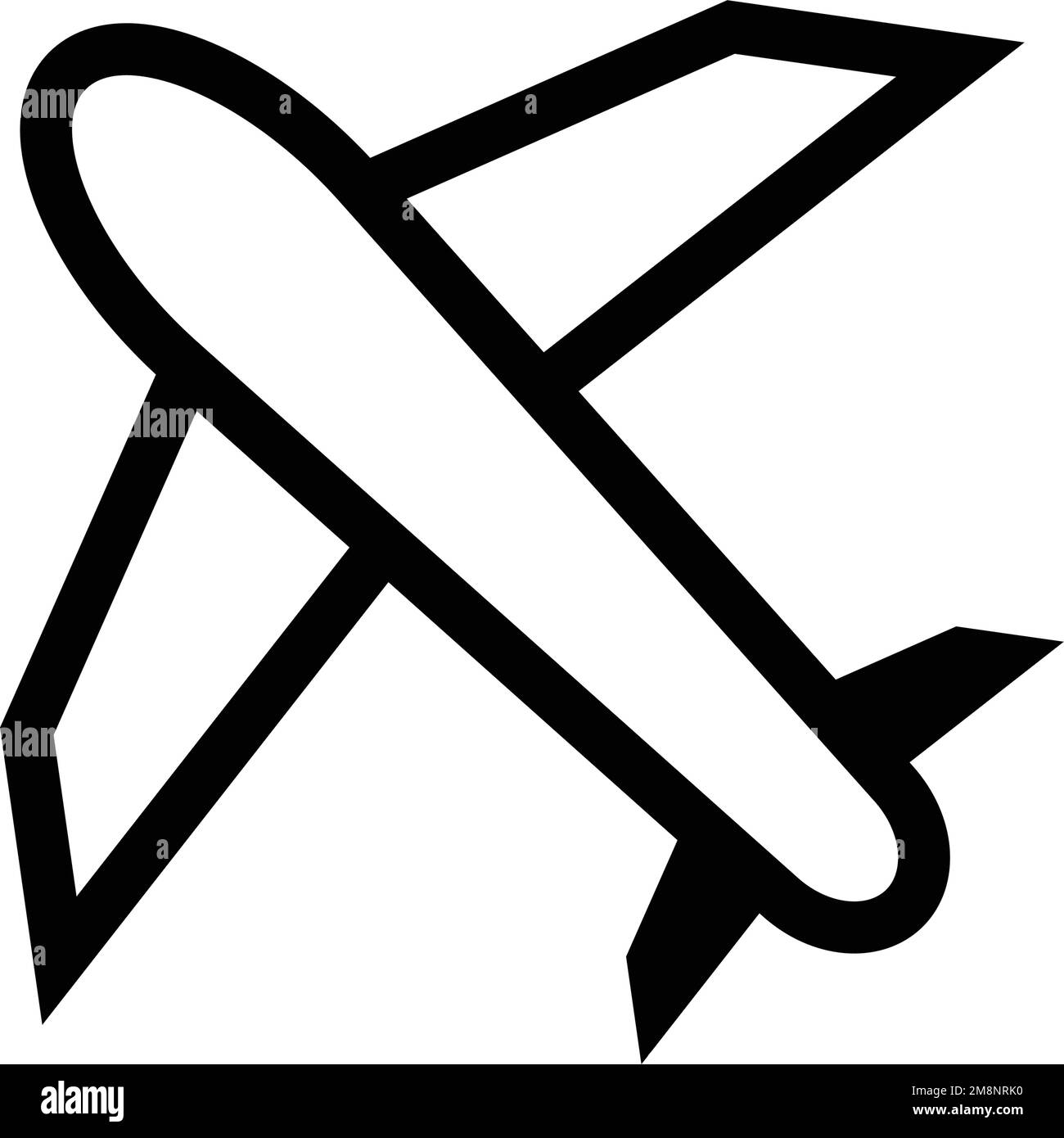 Airplane. Flight. Jet. Vector icon. Editable vector Stock Vector Image ...