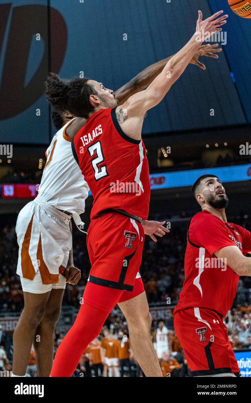Texas, USA. 14th Jan, 2023. Pop Isaacs #2 of the Texas Tech Red Raiders ...