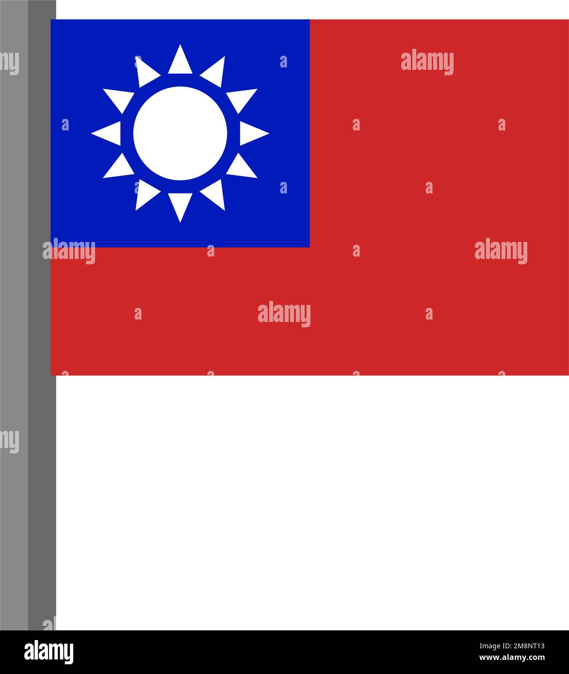 Taiwanese flag and pole. Editable vector Stock Vector Image & Art - Alamy