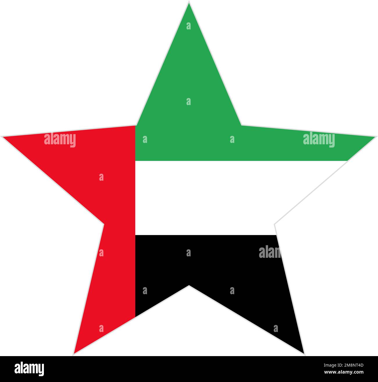 United Arab Emirates flag in the shape of a star. Editable vector Stock ...