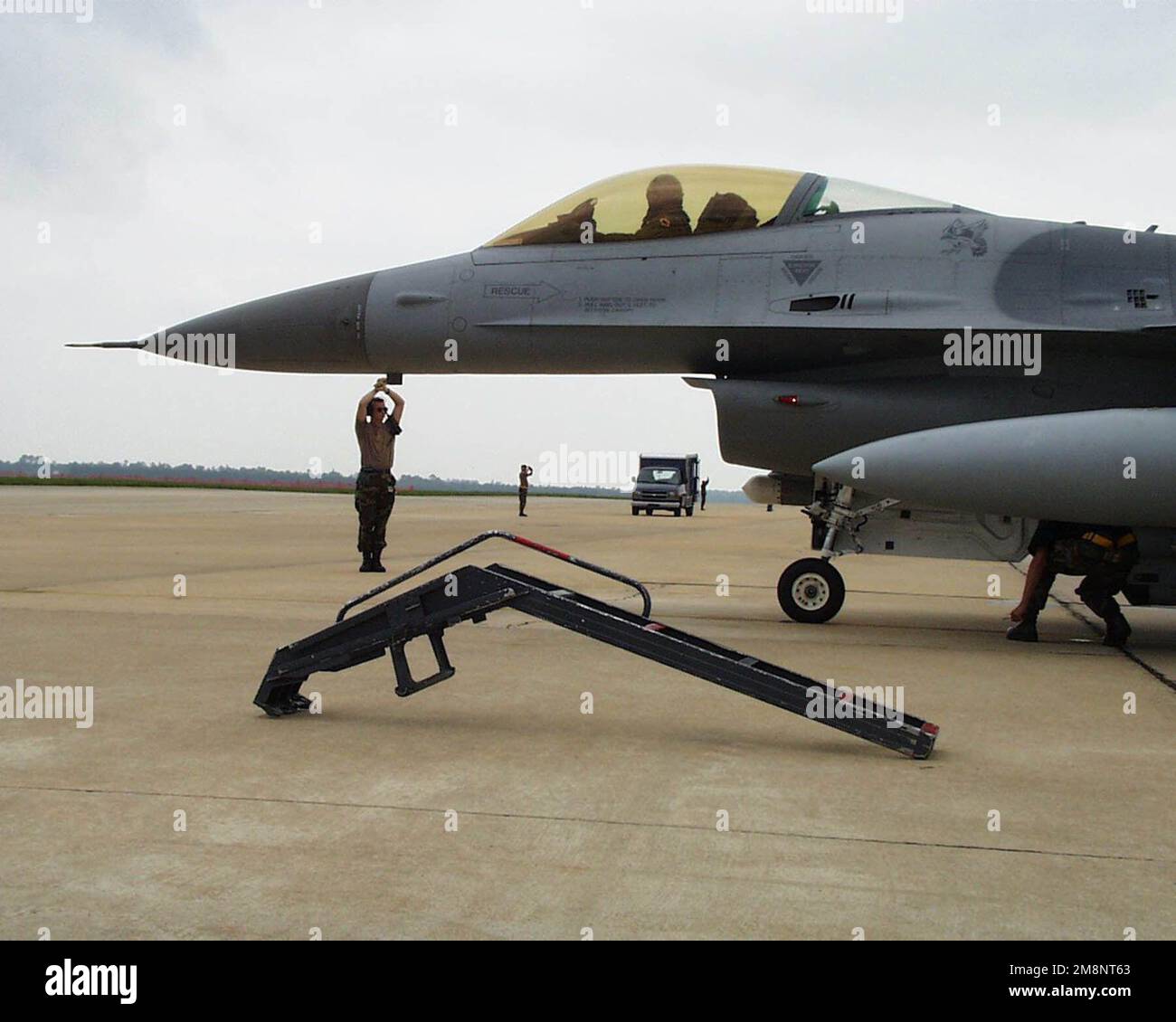 AIRMAN 1ST Class Michael McLean, 55th Fighter Squadron crew chief from Shaw Air Force Base ...