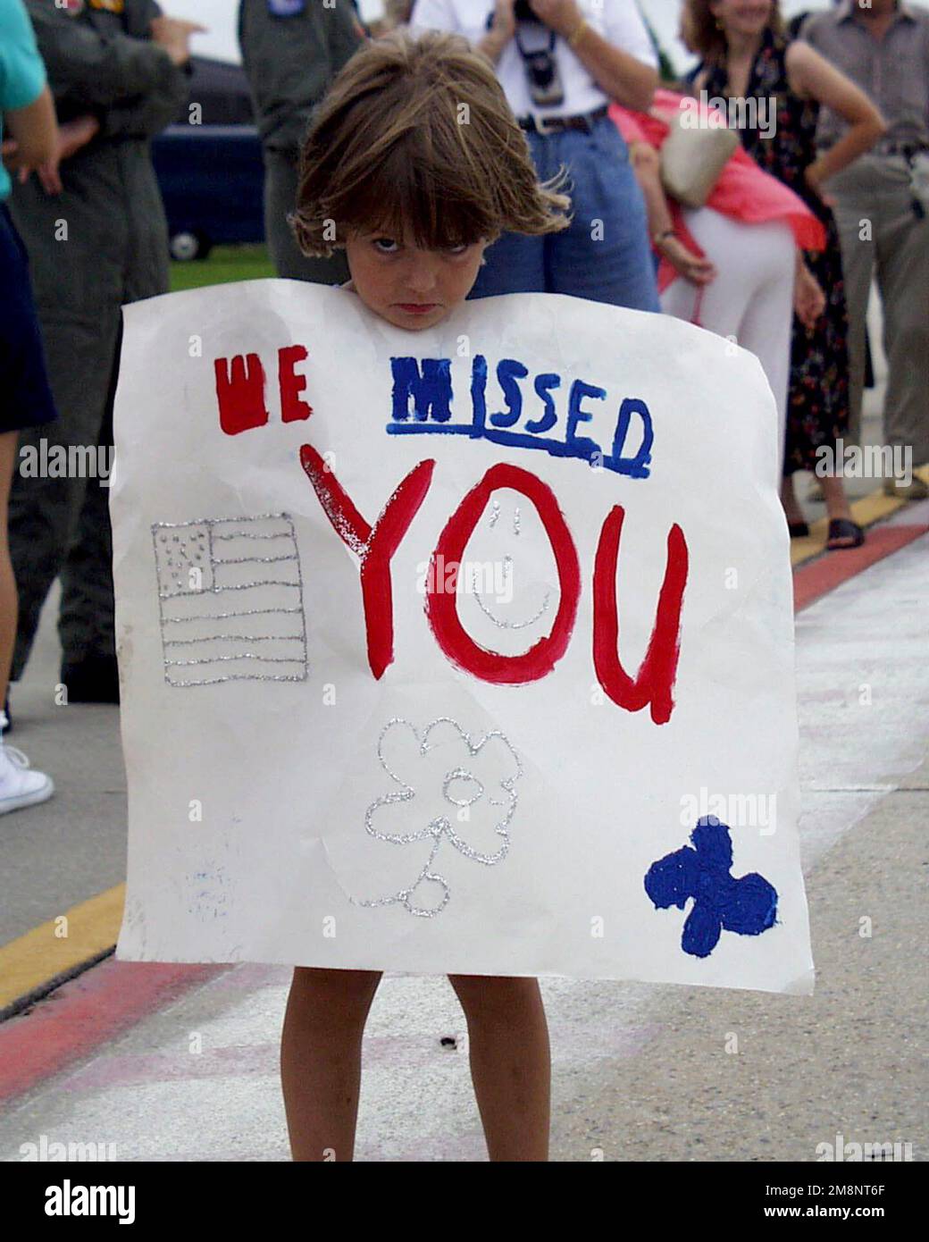 Valentina Geczy, age 4, shows how much she misses her Dad, an F-16CJ ...