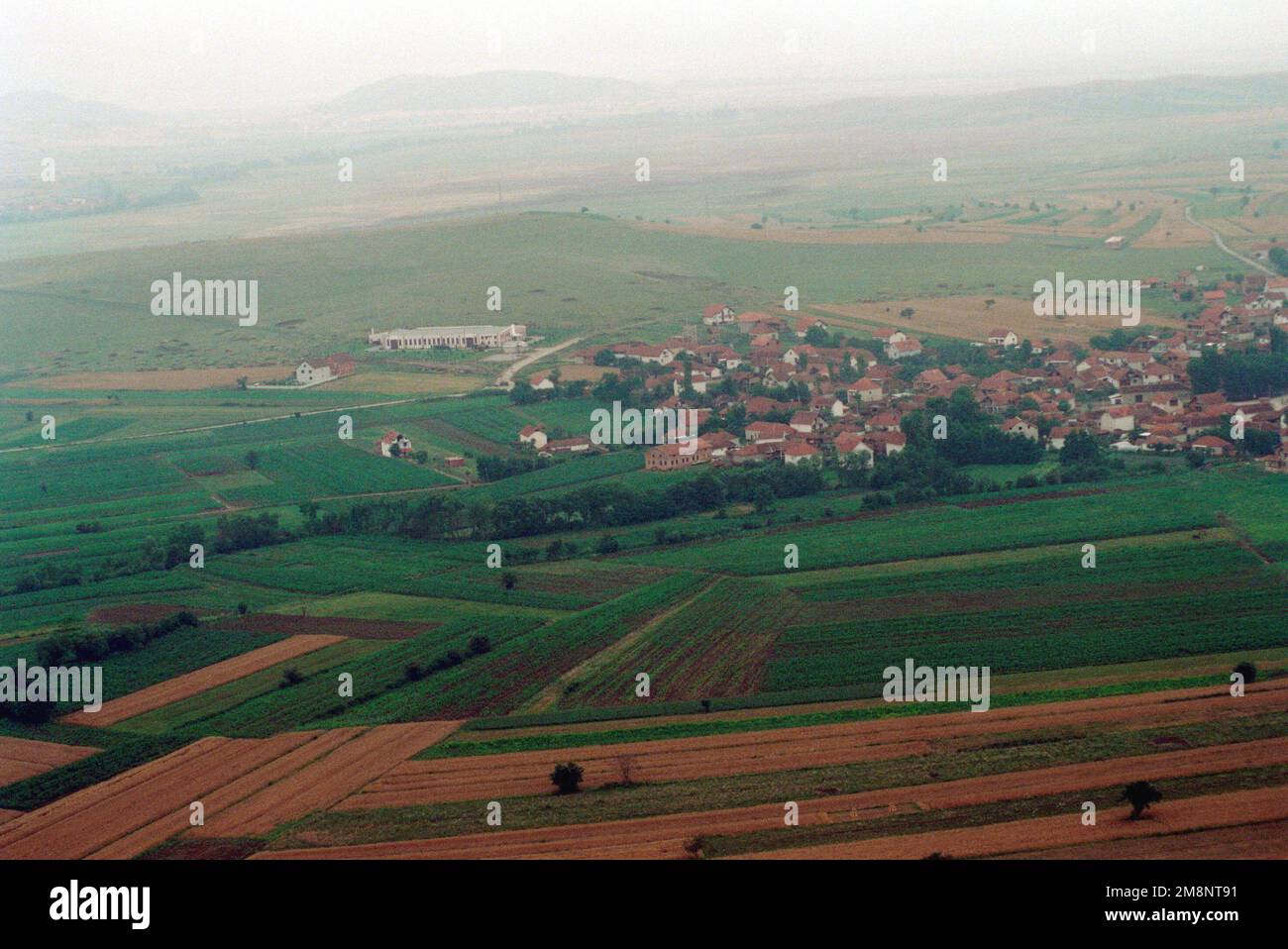 An aerial view of Donja Buriea, Kosovo. The U.S. Military is helping to ...