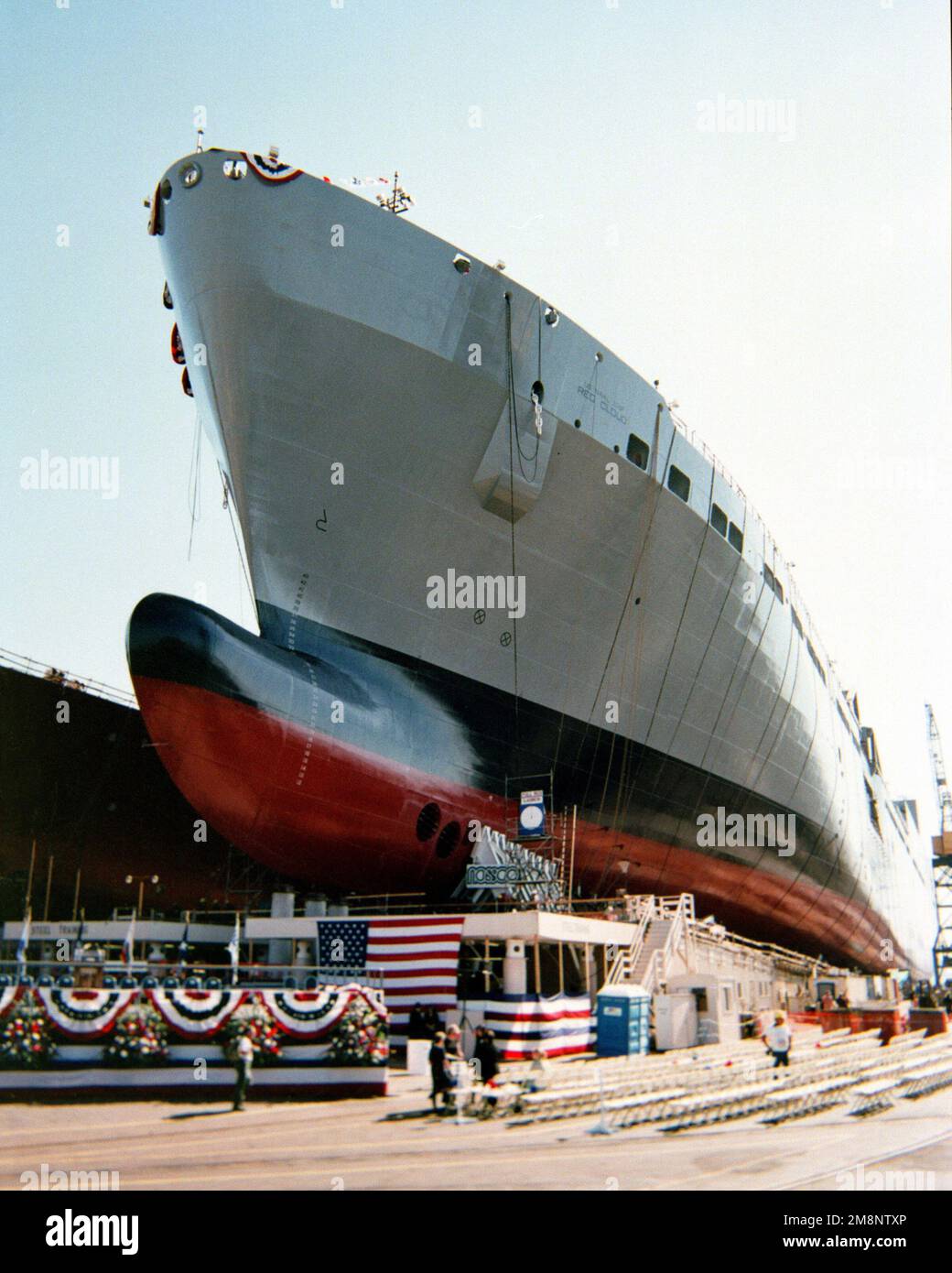 Port bow view of the MSC (Military Sealift Command) strategic heavy lift ship USNS RED CLOUD (T ...