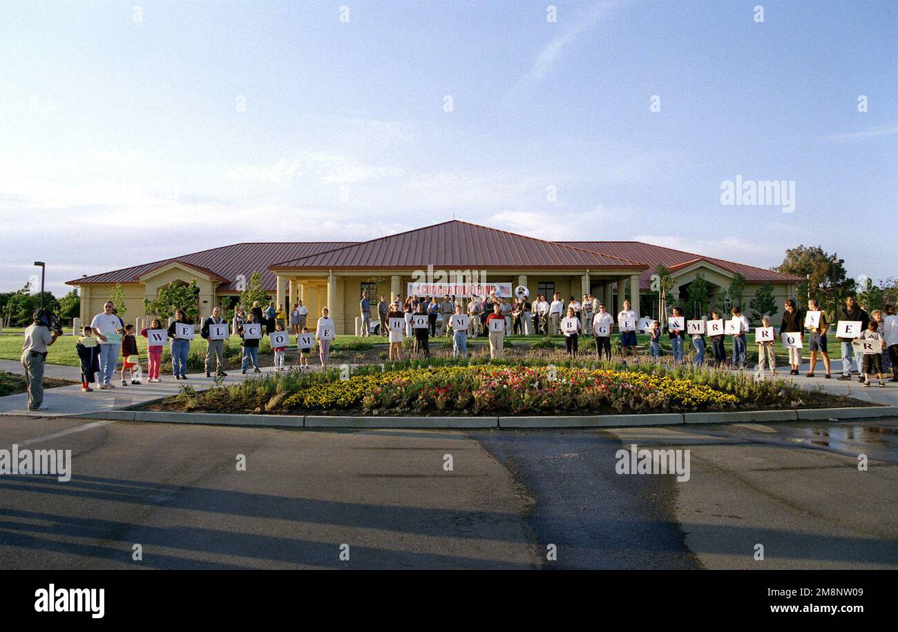 Long shot, Travis Team members stand outside the Delta Breeze Club ...