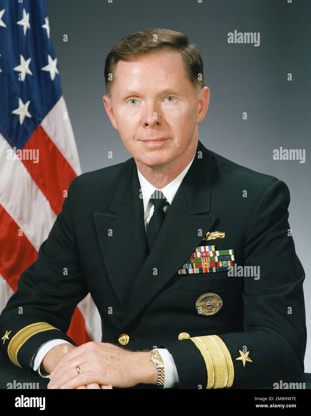 Portrait Rear Admiral (lower half) David T. Hart, USN (uncovered). Base ...