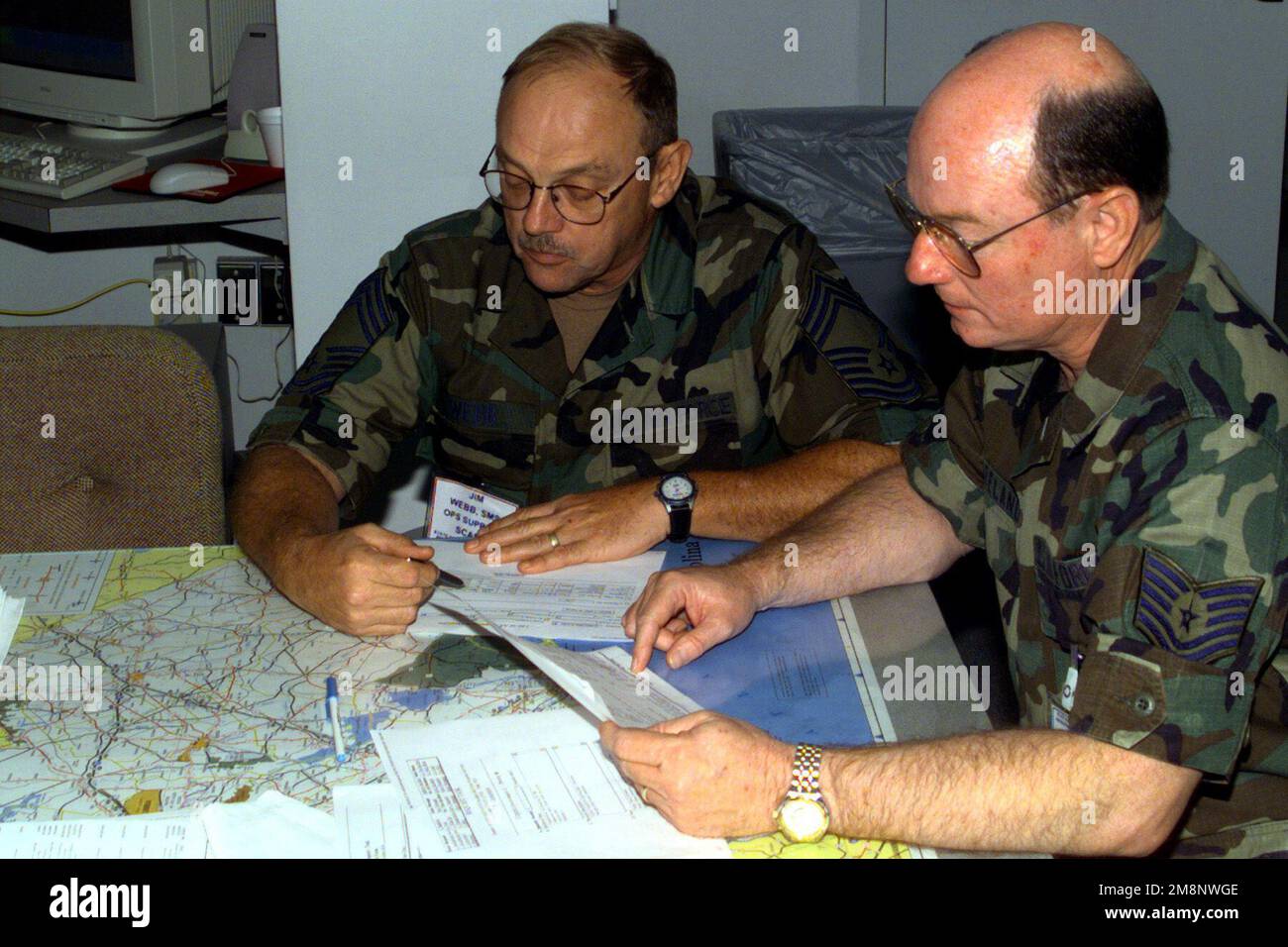 South Carolina Air National Guard CHIEF MASTER Sergeant Jim Webb (left ...