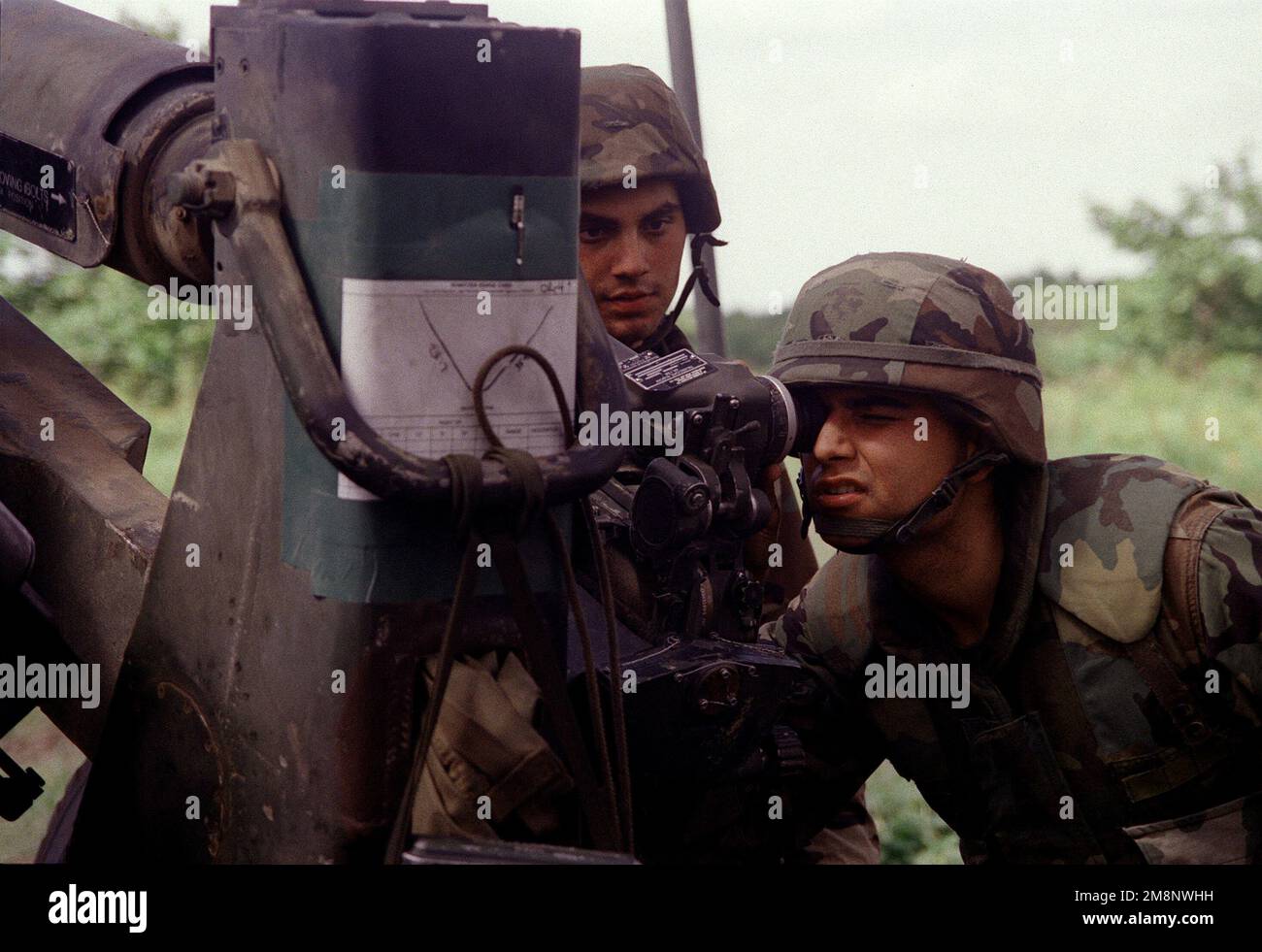 Right side front view medium close-up of US Marine Private Thompson as ...