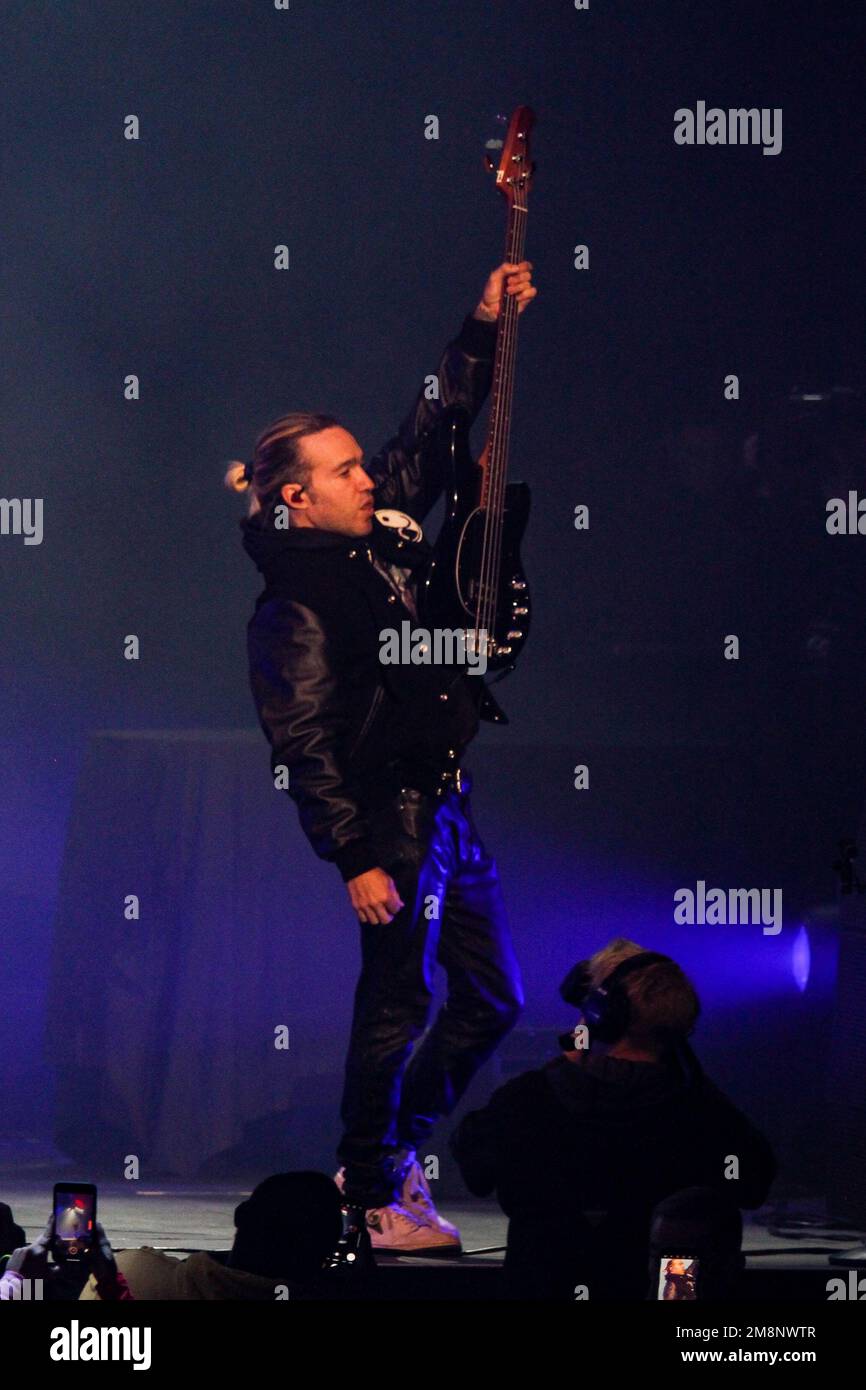 Los Angeles, USA. 14th Jan, 2023. Pete Wentz of Fall Out Boy performs ...