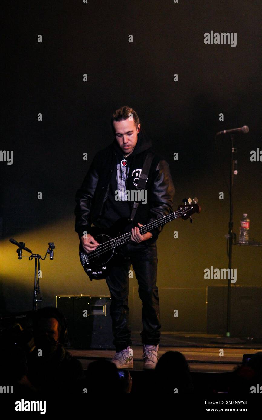 Los Angeles, USA. 14th Jan, 2023. Pete Wentz of Fall Out Boy performs ...