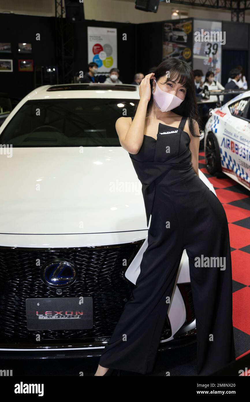 Chiba, Chiba Prefecture, Japan. 13th Jan, 2023. A model for Lexon poses ...