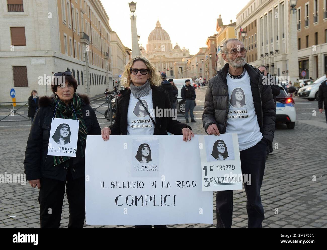 Hundreds of people take part in a sit in near the Vatican in the memory ...