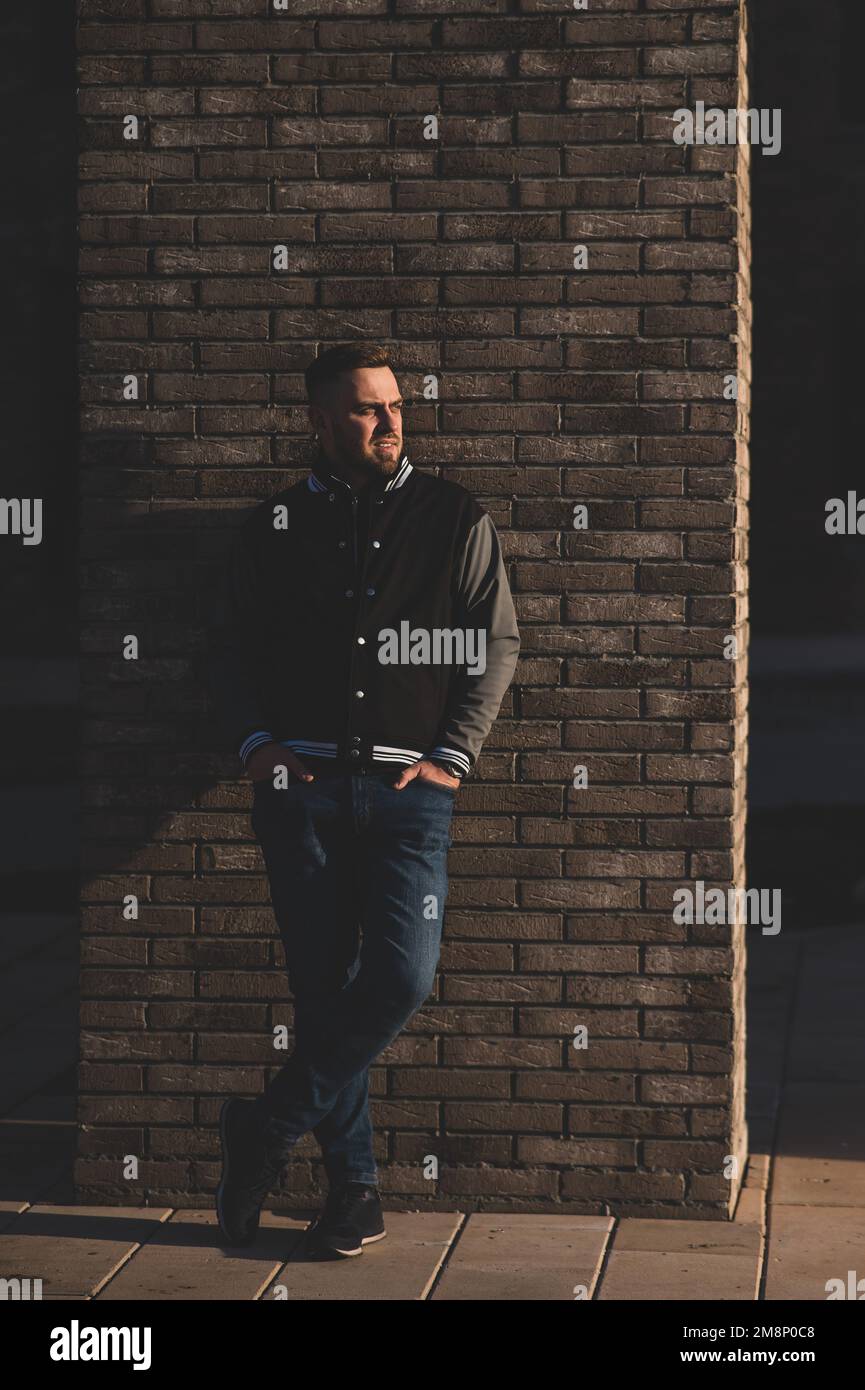 Bomber jacket and man hi-res stock photography and images - Alamy